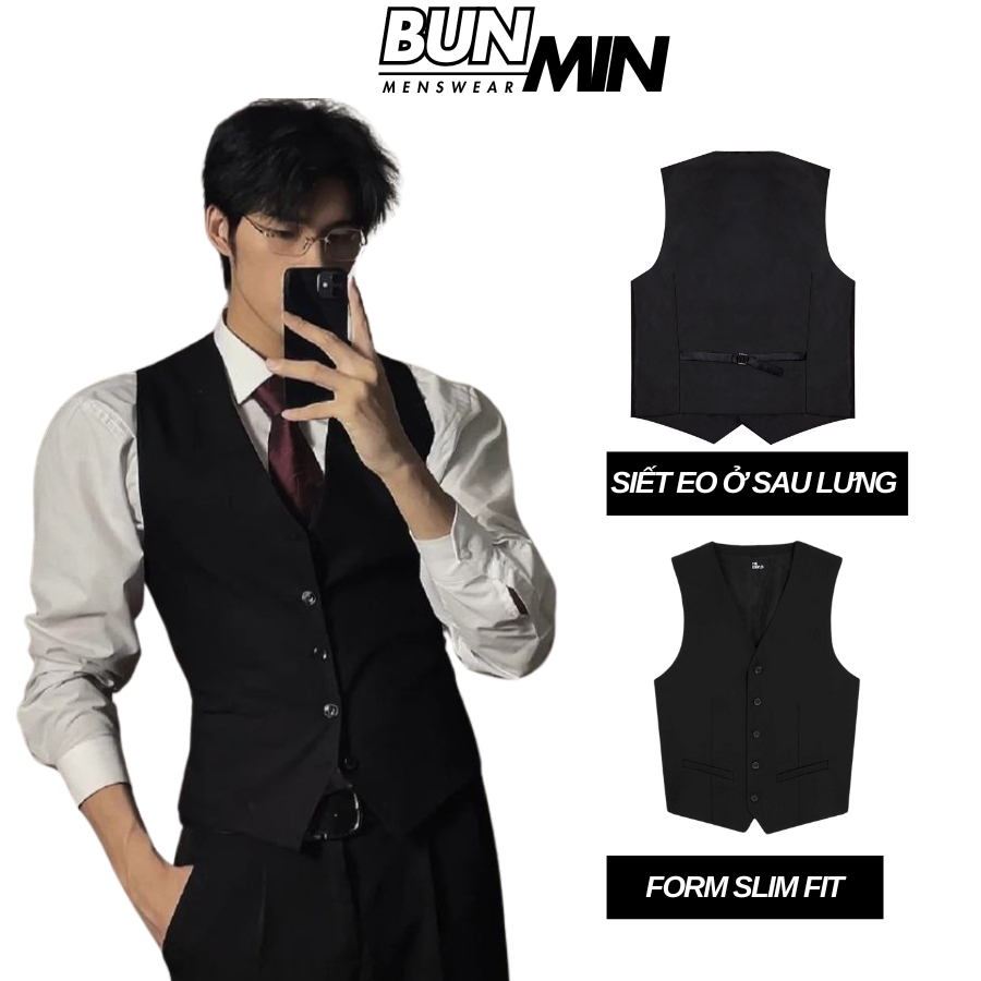 Áo Ghile nam đẹp, ghile cao cấp 1 hàng cúc form ôm tôn dáng, chất liệu chéo 79-BunnMin_store ...