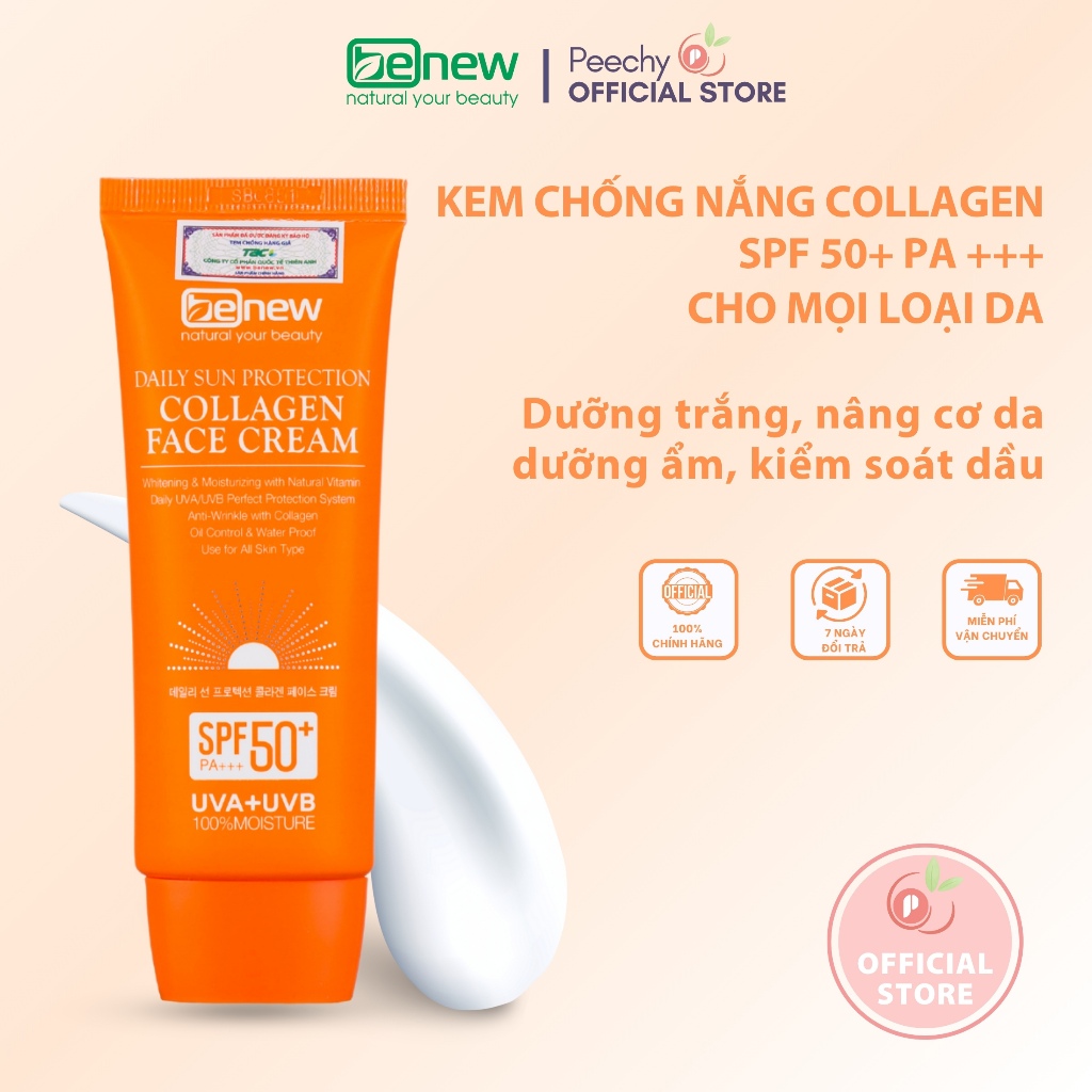 Kem chống nắng Collagen BENEW Daily Sun Protection Collagen Face Cream ...