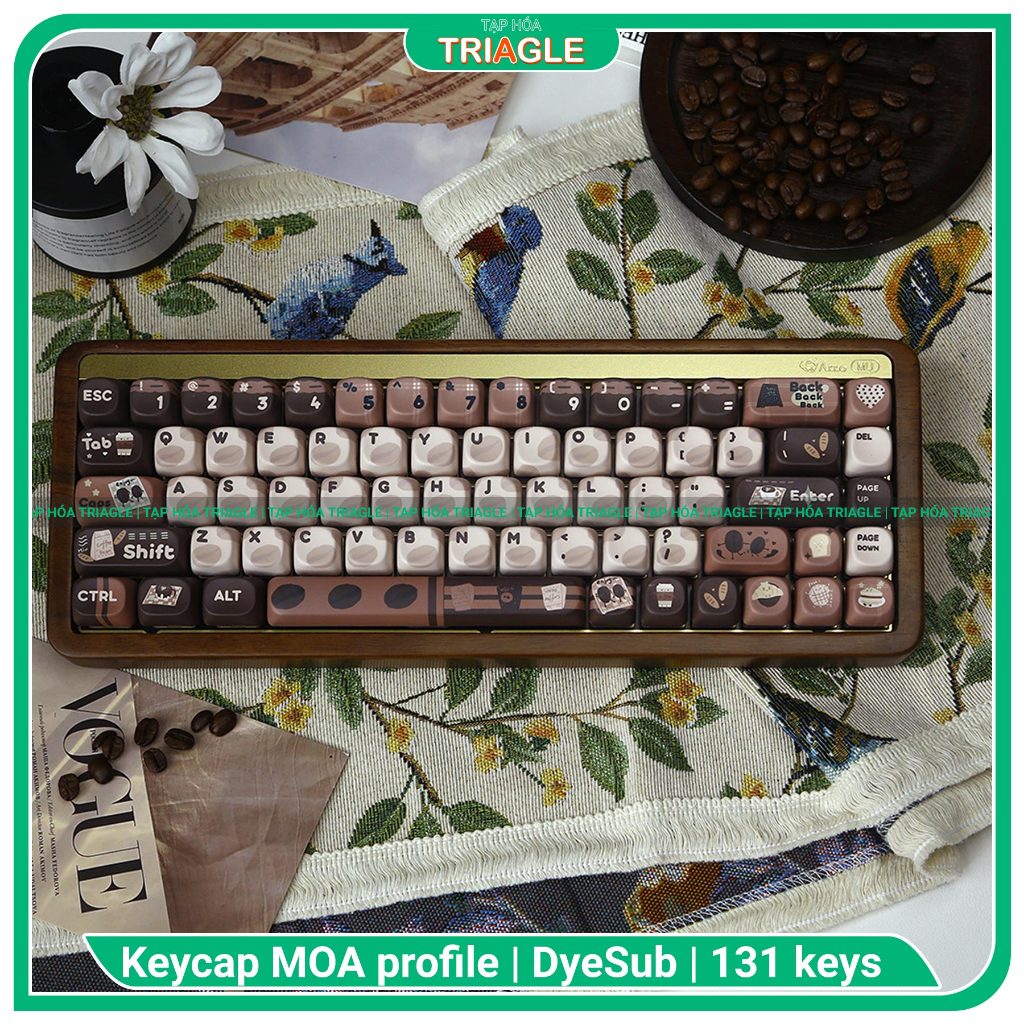 Keycap MOA Coffee Bean - Hạt Cà Phê Siêu Xịn Chất Liệu PBT Dye Sub Bộ ...