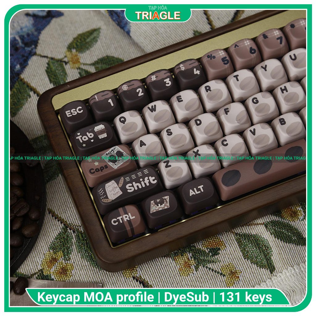 Keycap MOA Coffee Bean - Hạt Cà Phê Siêu Xịn Chất Liệu PBT Dye Sub Bộ ...