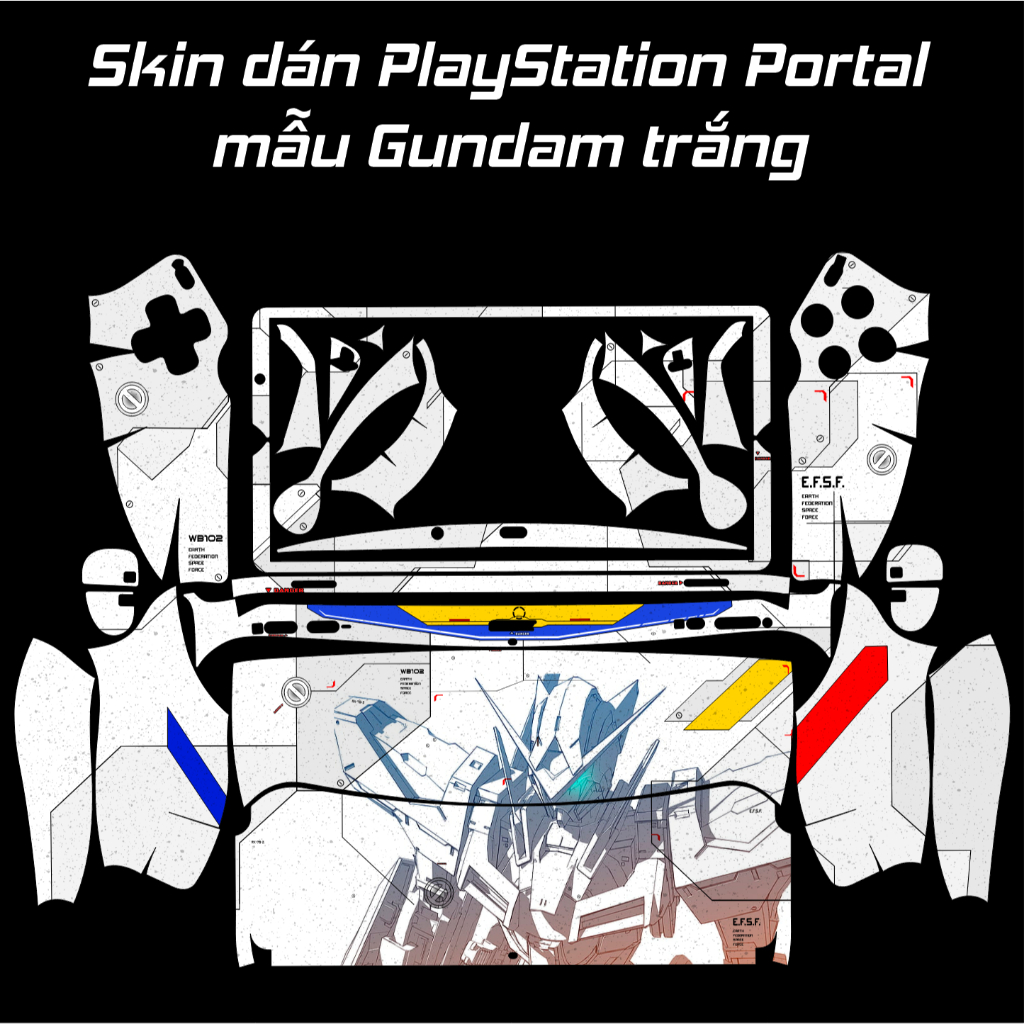 Skin dán PS Portal mẫu Gundam trắng | Film 3M | có custom miếng dán ...
