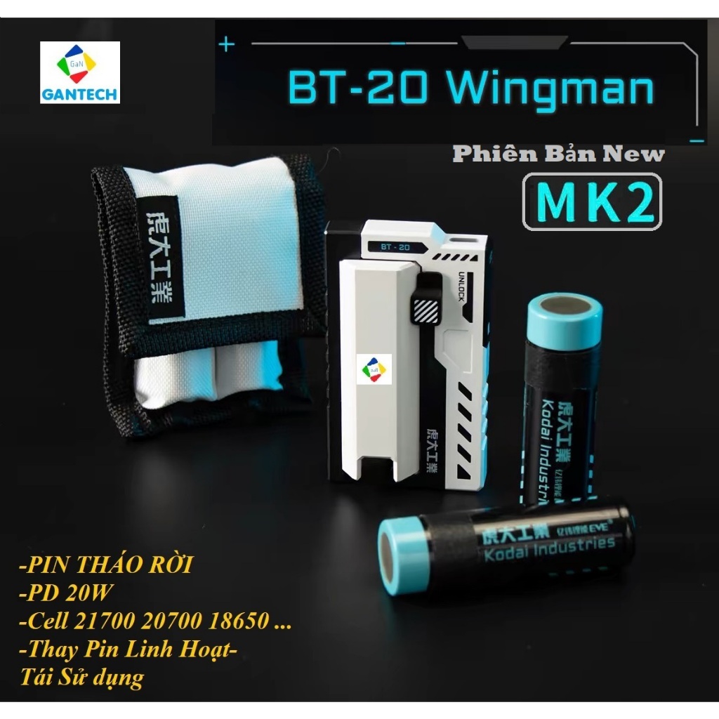 Pin Sạc Dự Phòng BT20 Wingman MK2 20W | Kodai-Industries | Pin 21700 | Cơ chế modul nạp pin ...