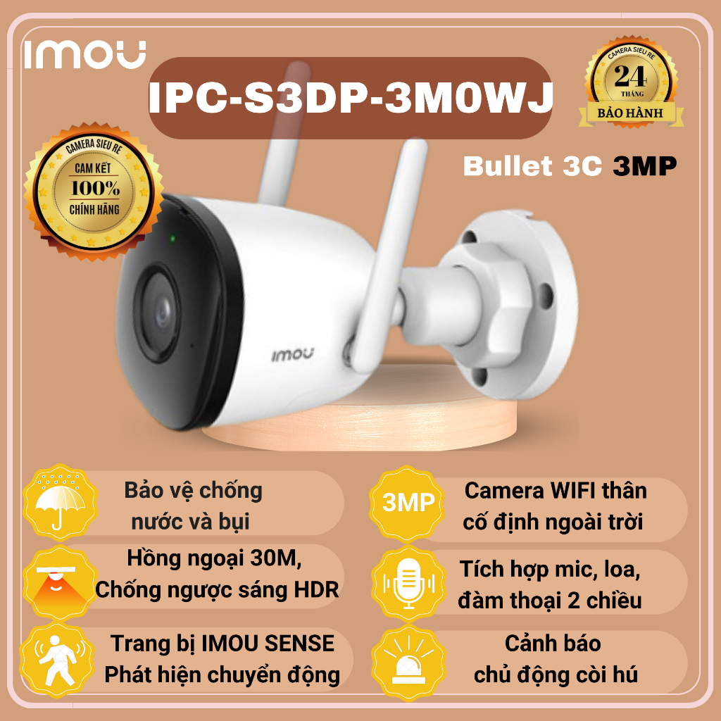 Camera Bullet 3C IP thân ngoài trời IMOU IPC-S3DP-3M0WJ & IPC-S3DP ...