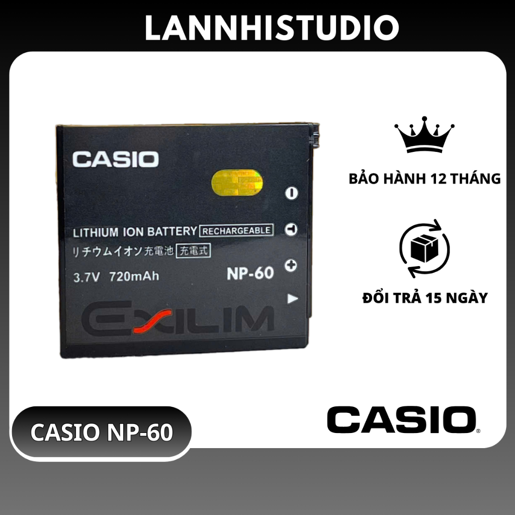 Pin Casio NP-60 sử dụng cho các dòng máy ảnh kỹ thuật số Casio Exilim | Shopee Việt Nam