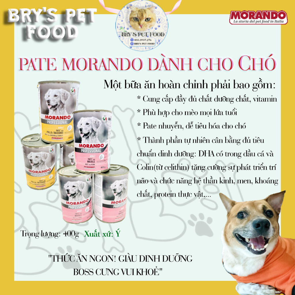 Pate Morando Professional thức ăn mềm cho chó vị thịt gà, heo, chó 400g ...