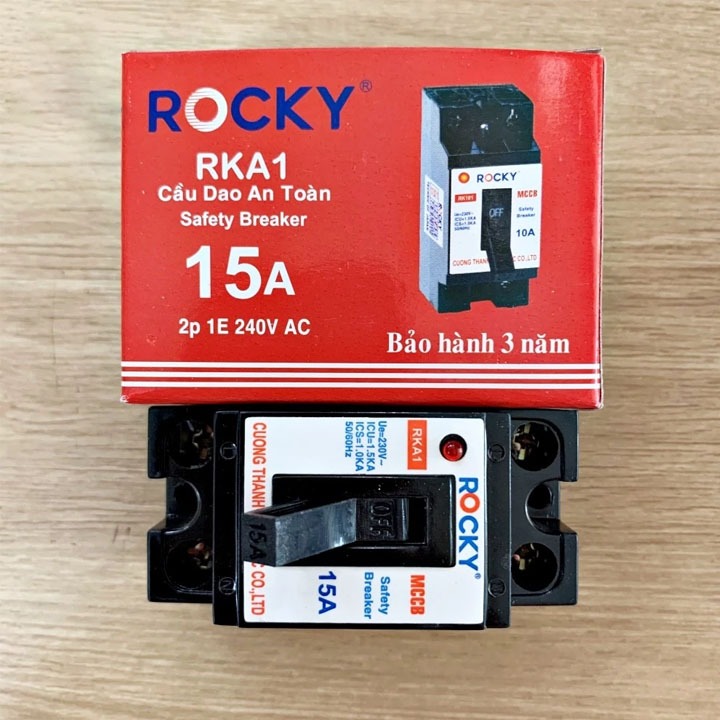 Cầu dao an toàn 15A 20A 30A 40A loại ROCKY RKA1,CB aptomat MCCB, Át ...