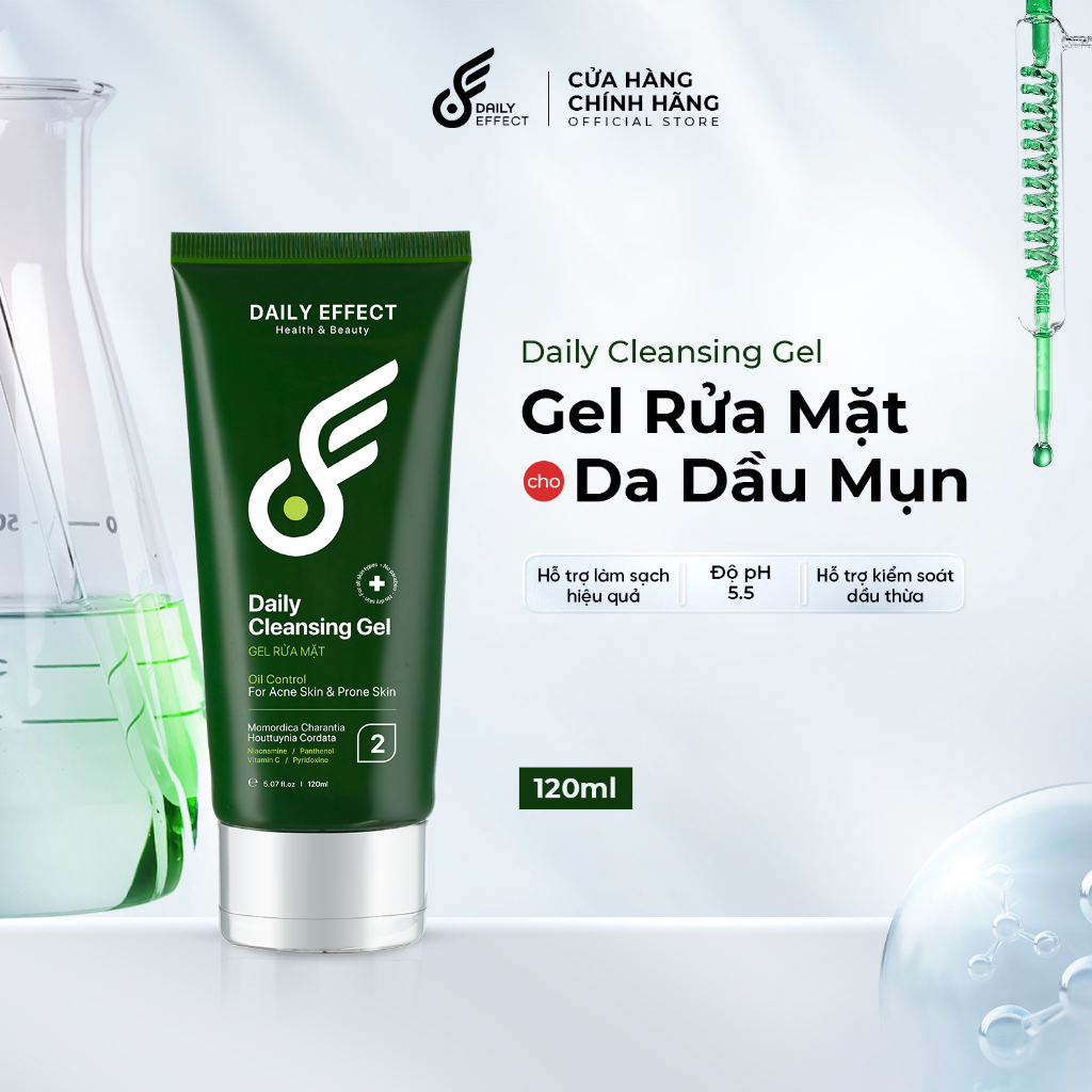 [LIVE Ngô Kiến Huy 10.10] Sữa rửa mặt dạng gel DAILY EFFECT làm sạch bụi bẩn, dầu nhờn, cân bằng ...