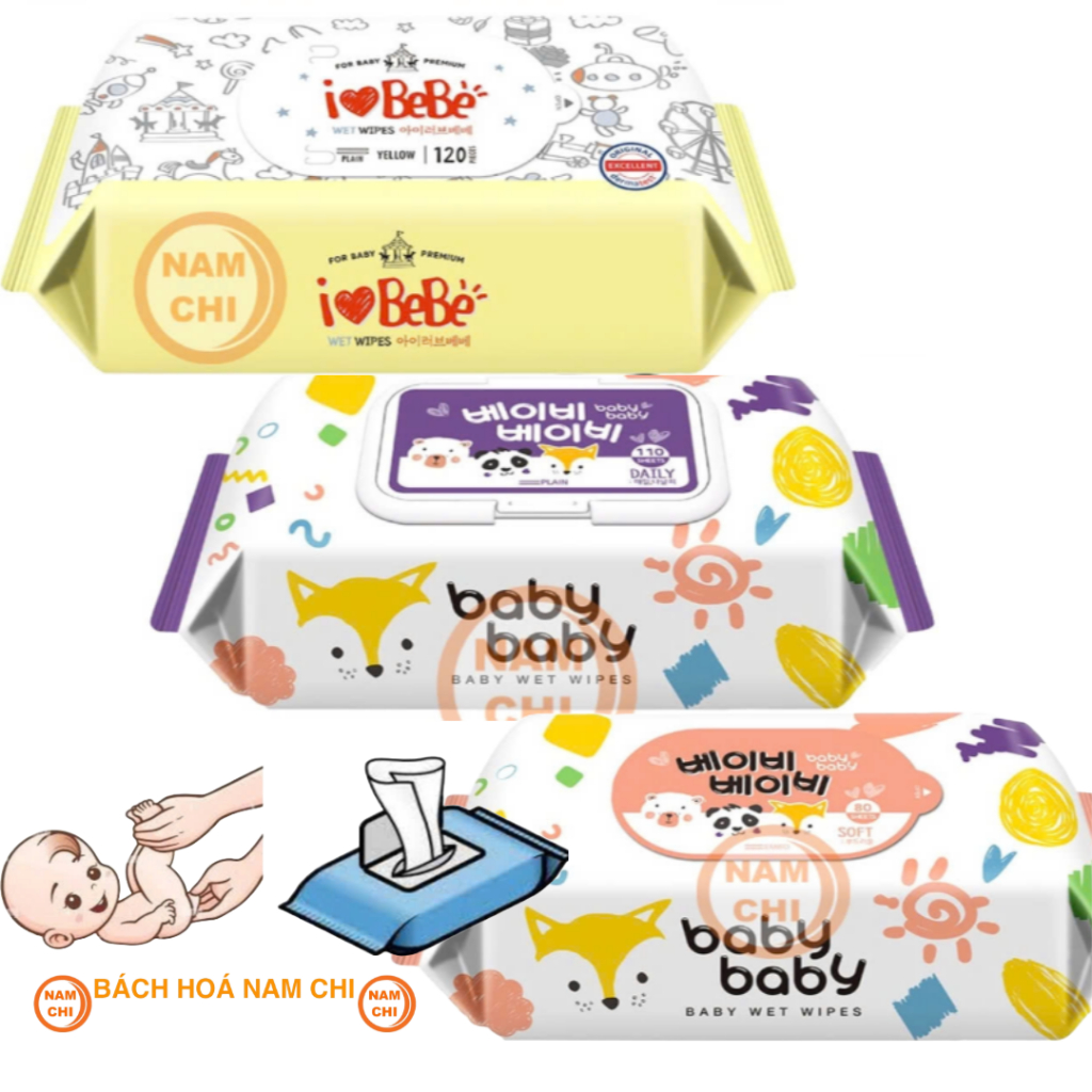 [COMBO TIẾT KIỆM] Khăn Ướt Hàn Quốc BABY BABY I LOVE BEBE 110 | 120 Tờ - Nhập Khẩu Chính Hãng ...