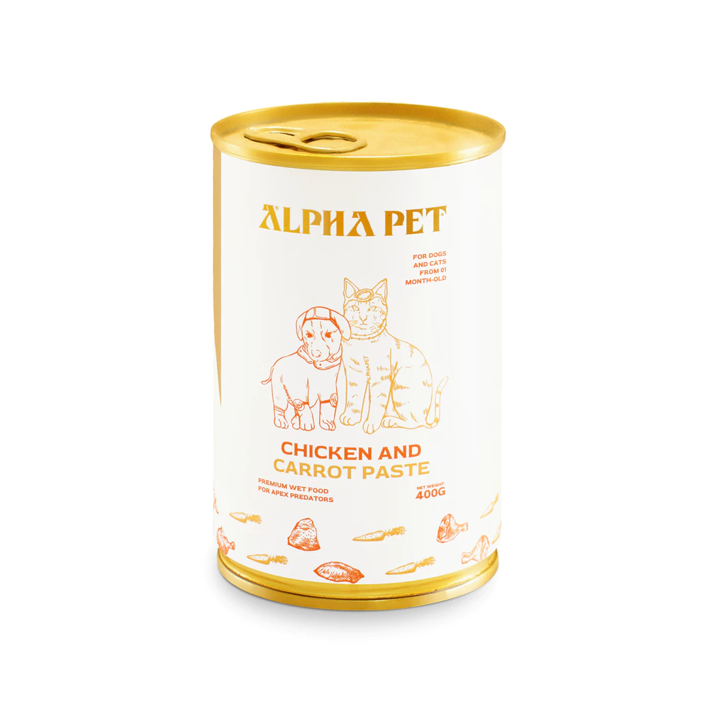 PATE ALPHA PET VỊ ỨC GÀ – CÀ RỐT 400GR | ALPHA PET CHICKEN AND CARROT ...