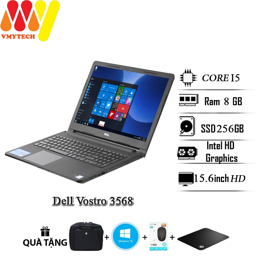 Dell Vostro 3568, Laptop Dell V3568 core i5-7200U, Ram 8GB, SSD 256GB ...