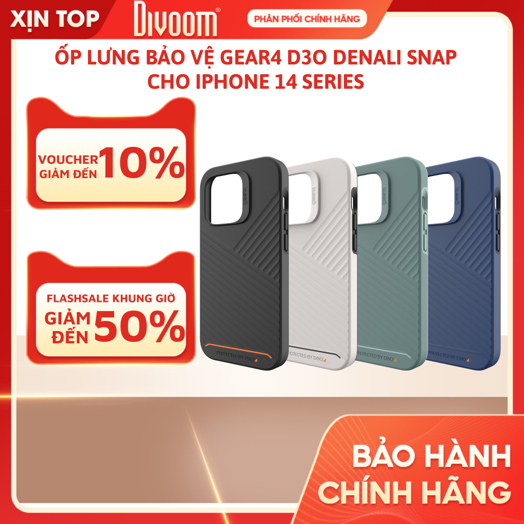 Ốp lưng Đa Năng Gear4 D3O Denali Snap 5m hỗ trợ sạc không dây cho các ...