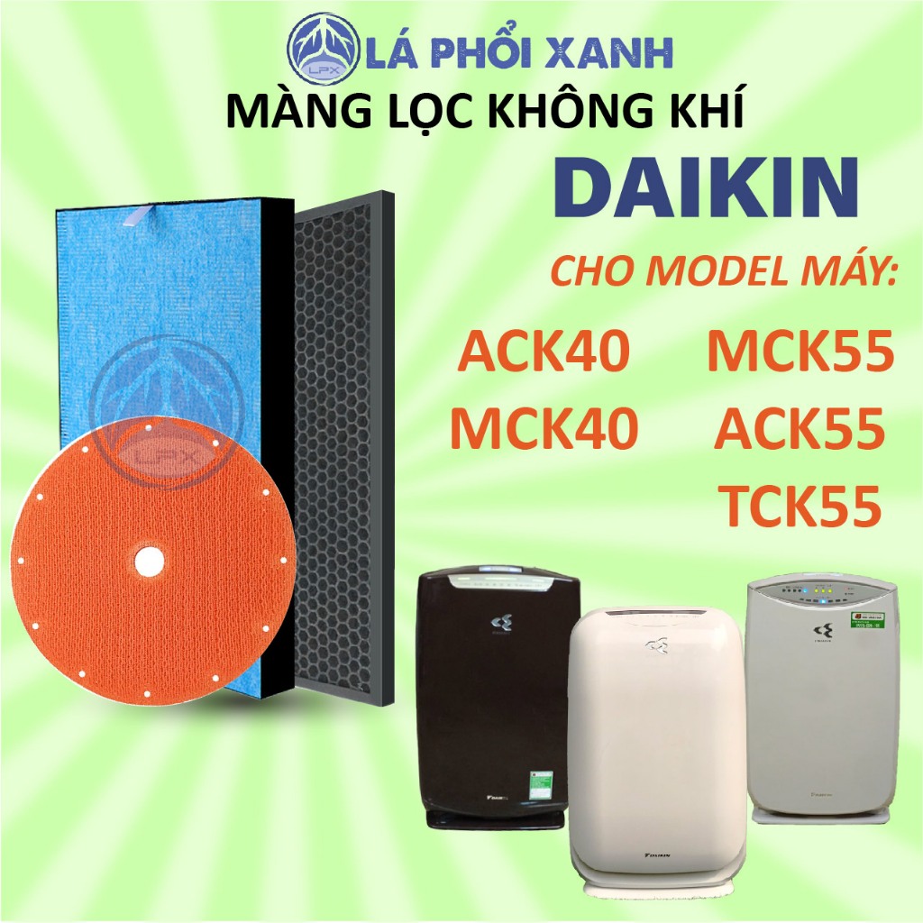 Màng lọc không khí daikin MCK55 TCK55 ACK55 MCK40 ACK40, Màng lọc hepa, màng lọc than hoạt tính ...