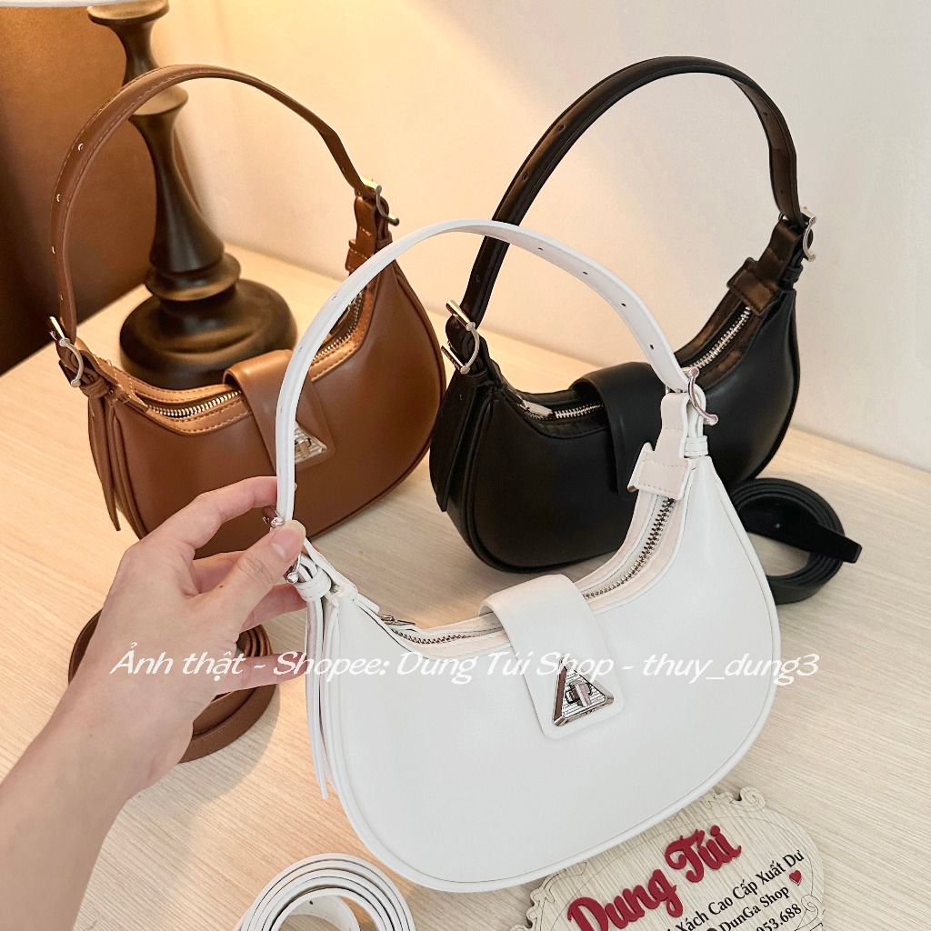 Túi xách nữ kẹp nách + đeo chéo size 19 chuẩn form kiểu dáng đi chơi đi ...