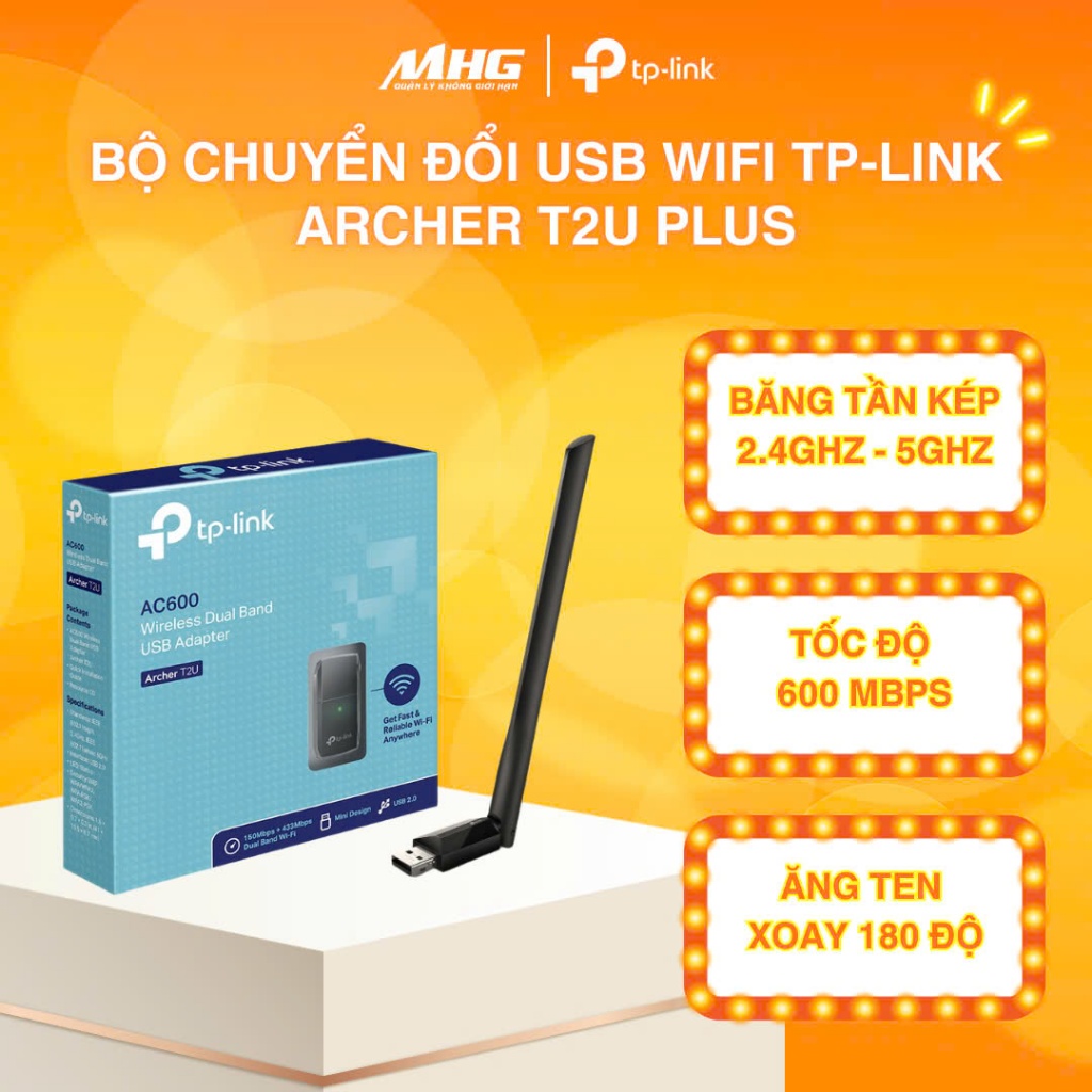USB Thu Wifi TP-LINK ARCHER T2U/ T2U NANO / T2U PLUS Chuẩn AC 600Mbps ...
