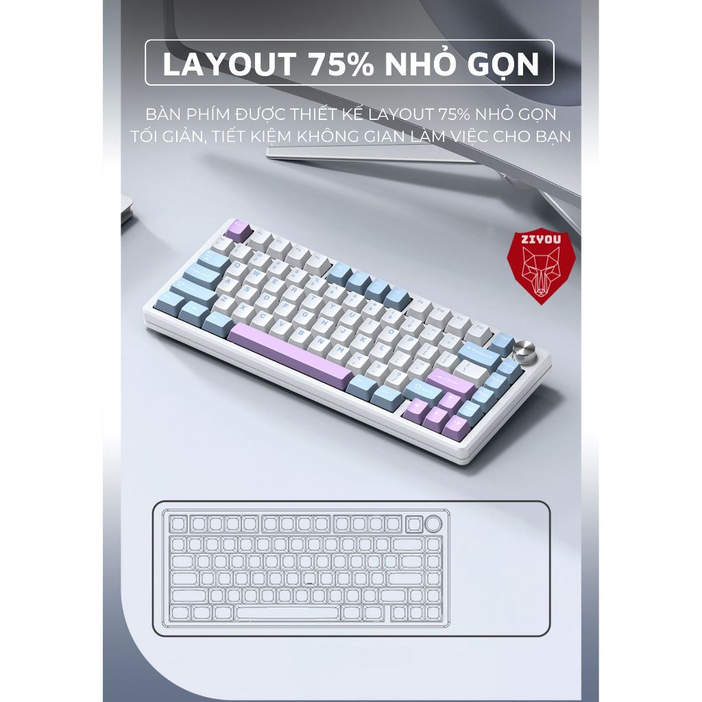 Bàn Phím Cơ Bluetooth Không Dây Ziyou Dark Alien R83 Case Full Nhôm Cao ...