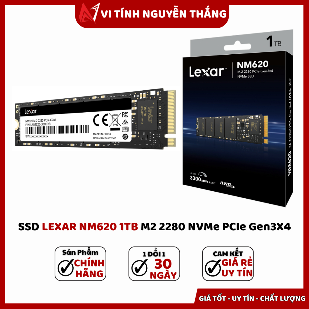 SSD Lexar NM620 1TB 512G 256GB M2 2280 NVMe PCIe Gen3X4 | Shopee Việt Nam