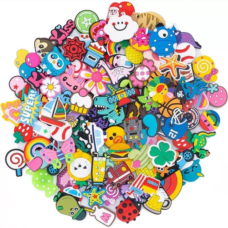 Combo 12 Sticker Gắn Dép Ngẫu Nhiên Nam Nữ Jibbitz Dép Cross 2D, Phụ ...