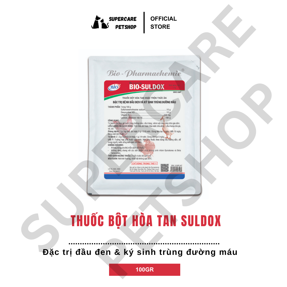 Thuốc trị đầu đen & ký sinh trùng đường máu trên gia cầm Bio Suldox ...