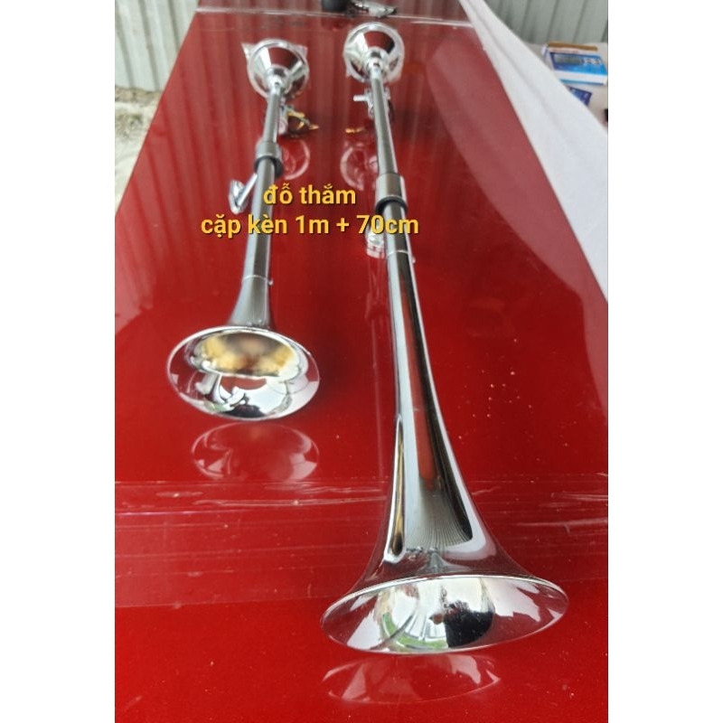 kèn hơi - cặp còi uy lực khủng 1m + 70cm có nhại 12 tiếng còi 12v - 24v ...