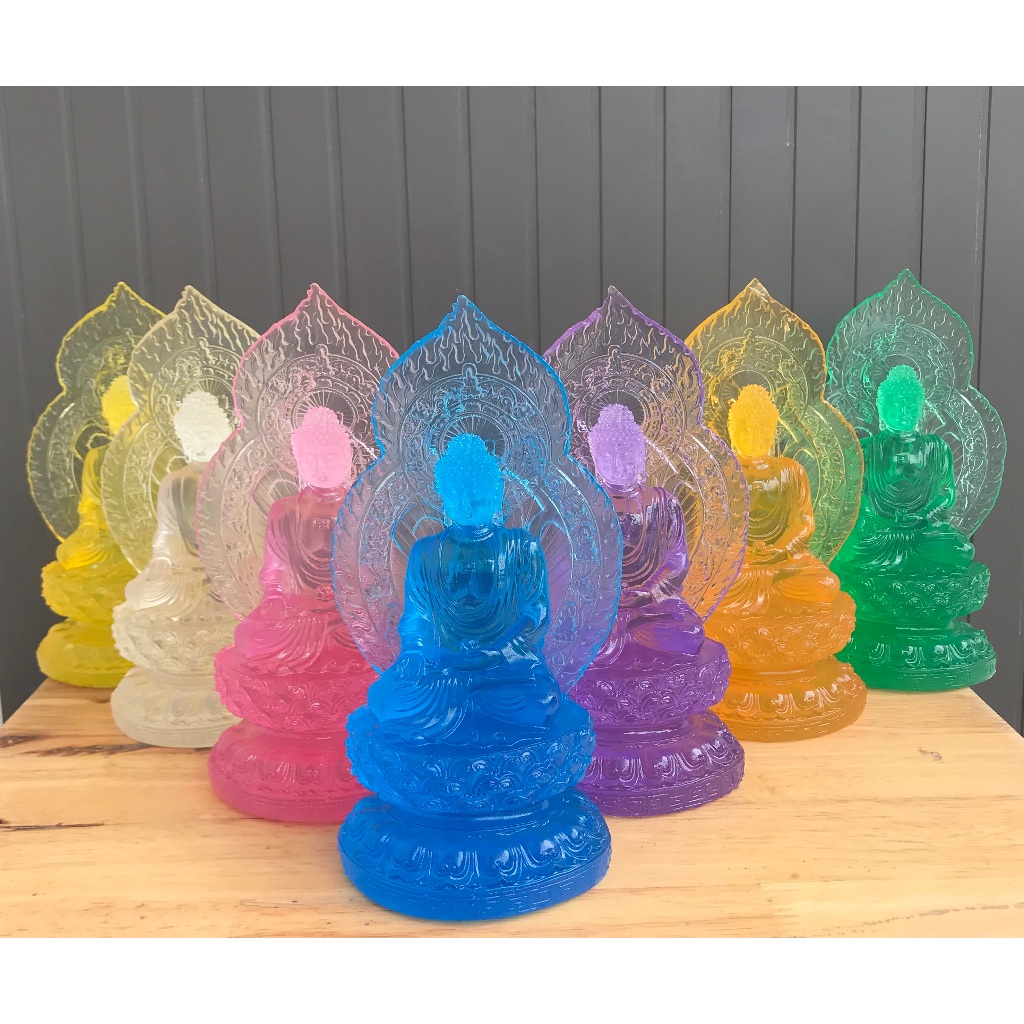 Tượng phật adida ngồi tựa tòa sen cao 19cm chất liệu resin lưu ly ...