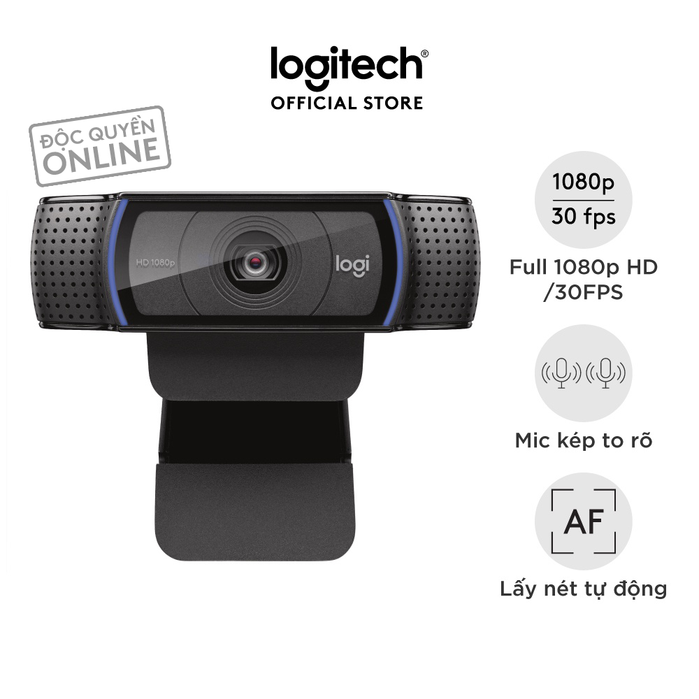 Webcam Logitech C920 Pro Full HD 1080p 30FPS - mic kép to rõ, tự động ...