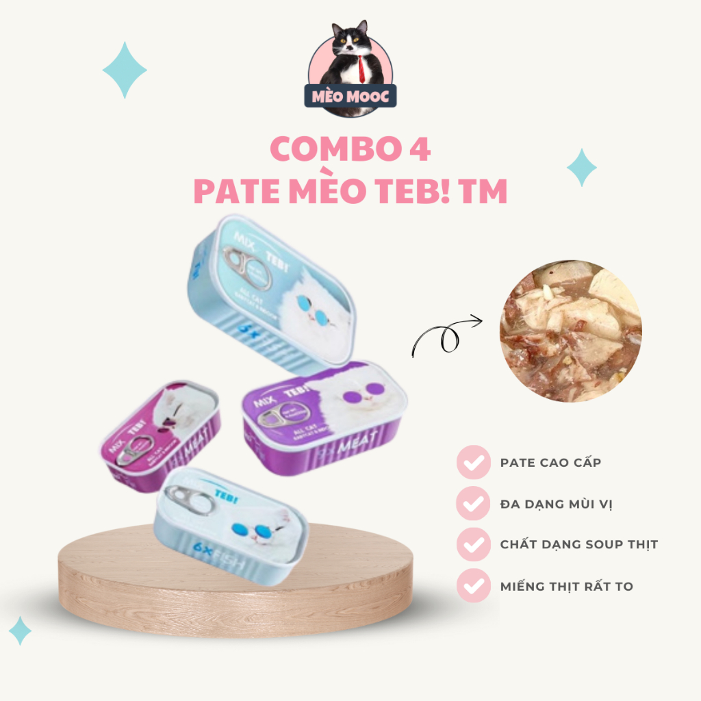 [Combo 4 hết TM9] Pate Mèo TEB! TM Series 9 Loại Thịt Tươi 6 Loại Cá Tươi Cao Cấp | Shopee Việt Nam