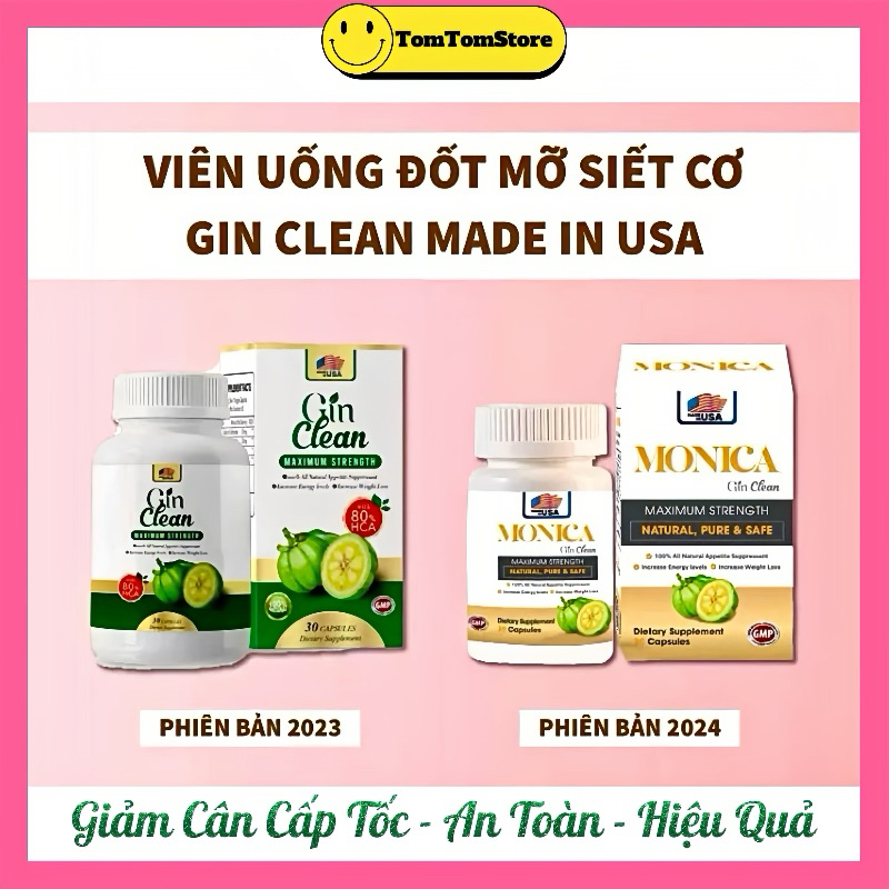 Giảm cân đốt mỡ siết cơ toàn thân cấp tốc Monica Gin Clean Mỹ chính hãng an toàn hiểu quả mẫu ...