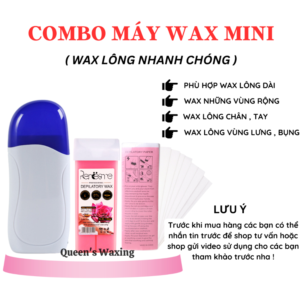 [ Combo wax lông tại nhà siêu đơn giản ] Bộ máy wax lông mini + sáp ...