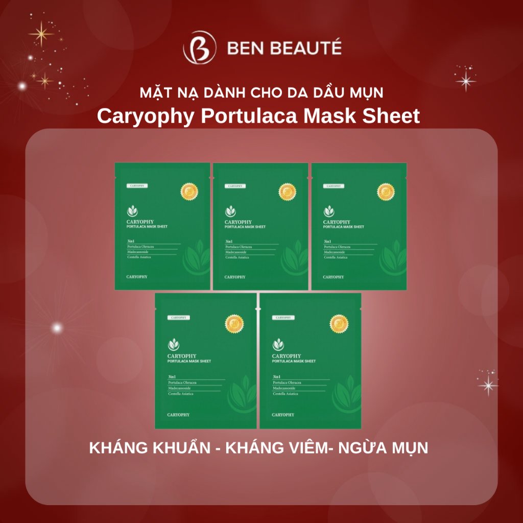 Mặt Nạ Dưỡng Ẩm Giảm Mụn Mờ Thâm Caryophy Portulaca Mask Sheet | Shopee ...