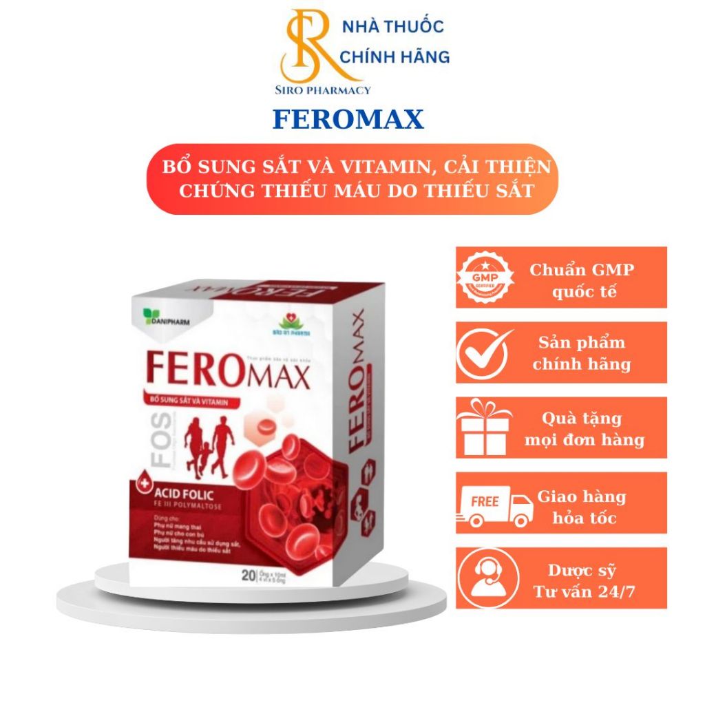 Sắt nước Feromax giúp cải thiện tình trạng thiếu máu do thiếu sắt ( Hộp ...