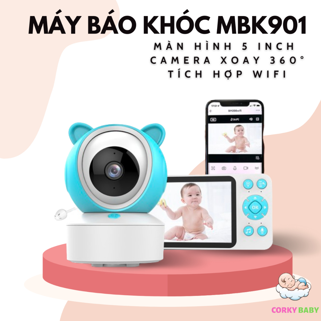 Máy báo khóc Corky baby mbk901 tích hợp camera | Shopee Việt Nam