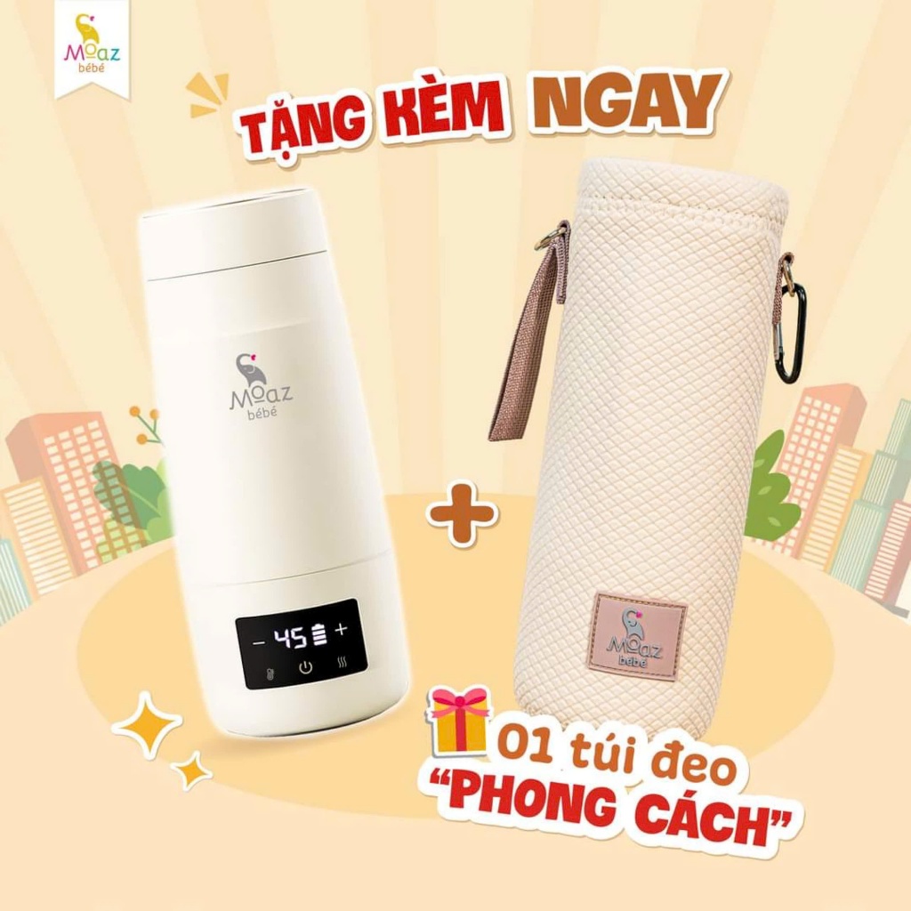 Bình đun nước pha sữa di động Moaz bebe MB058 tặng kèm túi đeo | Shopee ...