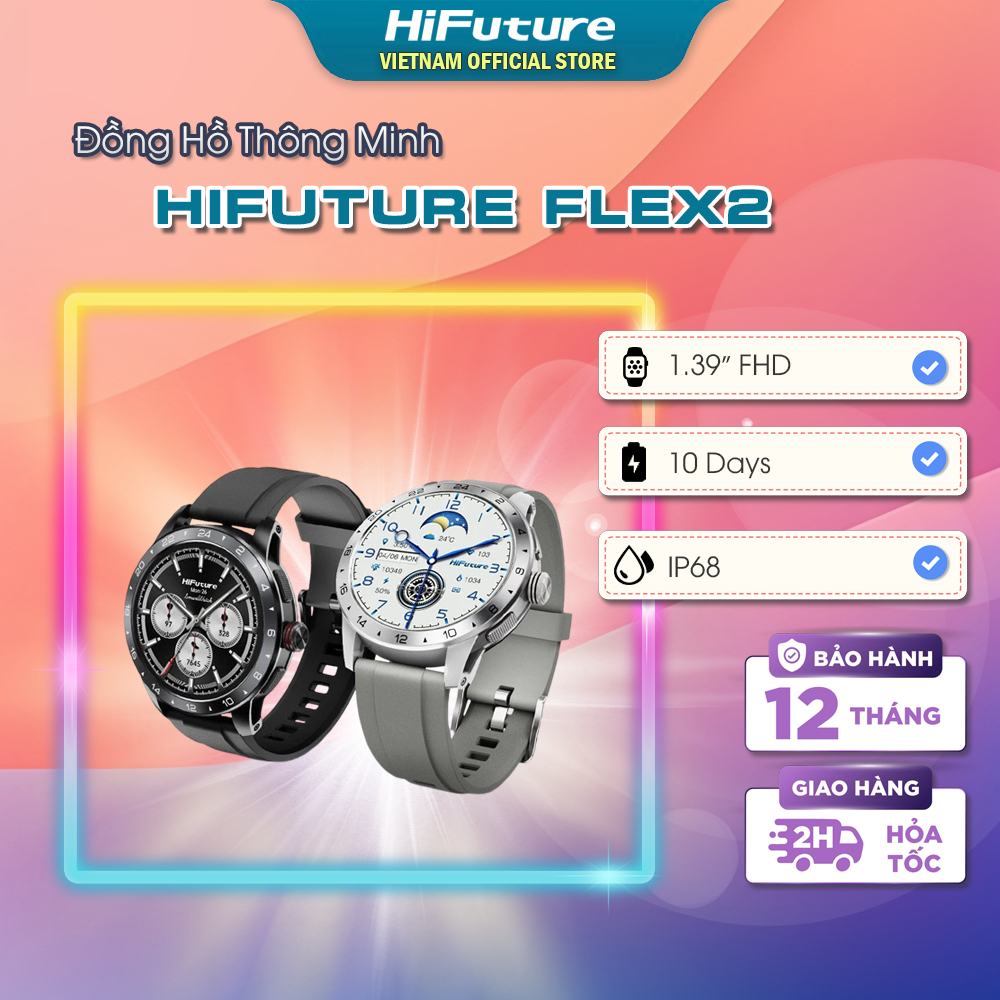 Đồng hồ thông minh HiFuture FLEX2 (1.39″, IP68, 10 Days, Health Tracking) | Shopee Việt Nam