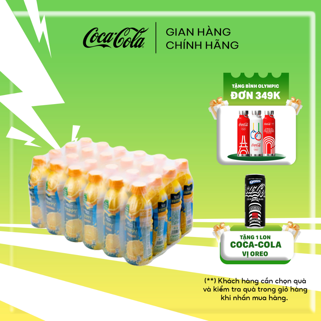 Thùng/Lốc 24 Chai Nước Ngọt Giải Khát Cam Nguyên Tép Teppy 327ml/Chai ...