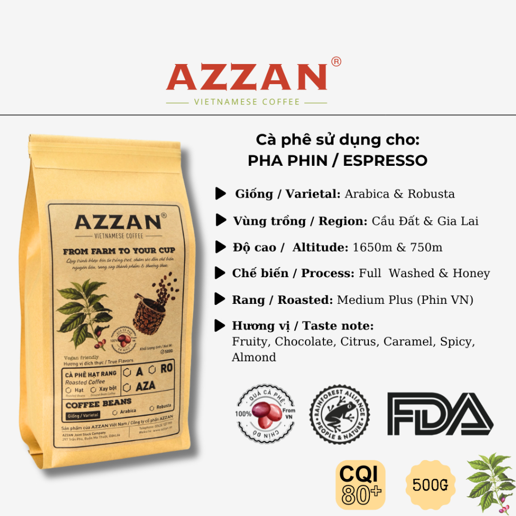 Azzan AZA 500g - Specialty Coffee - Cà phê đặc sản, cà phê sử dụng cho ...
