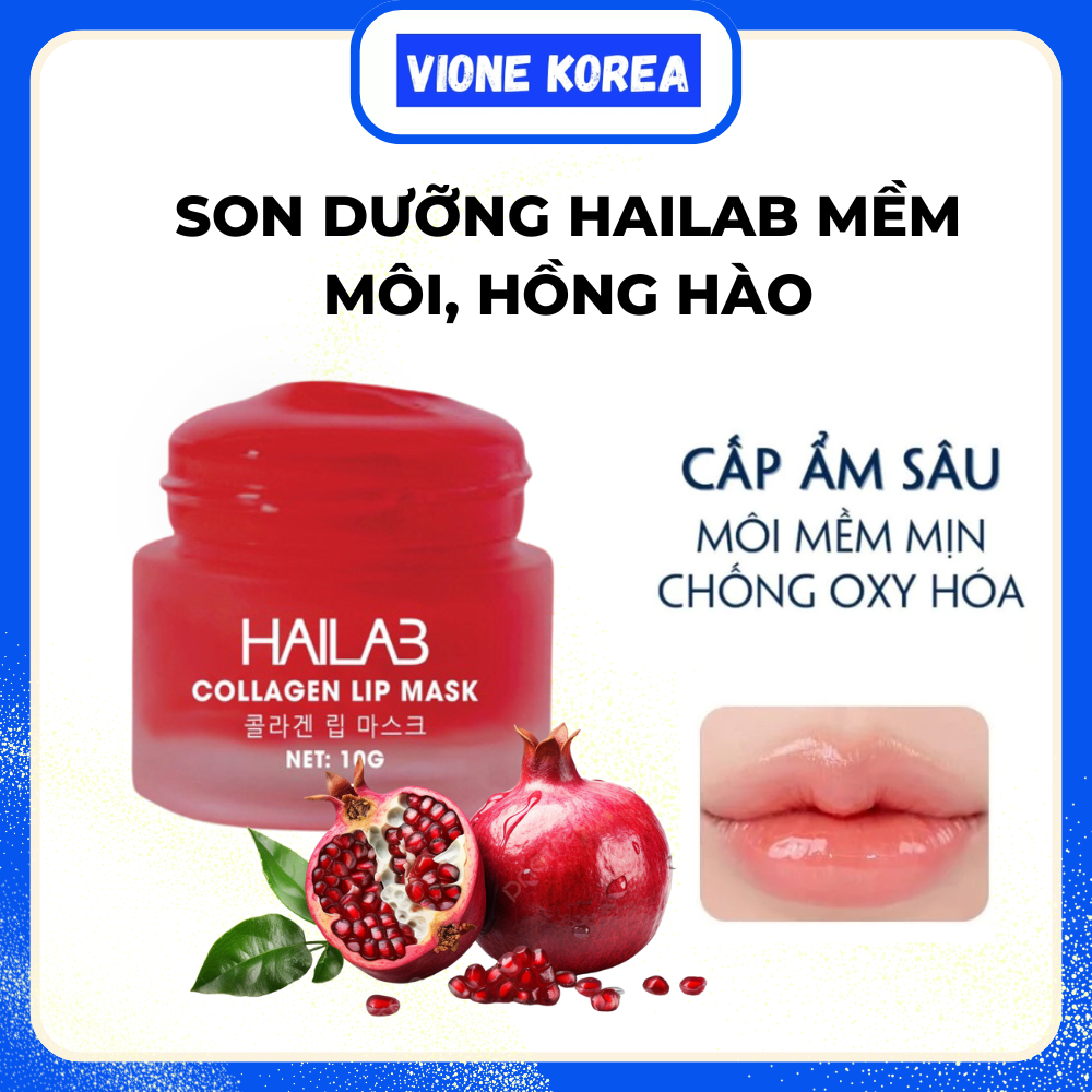 Dưỡng môi HaiLaB , Ủ môi HaiLaB lựu đỏ collagen Hàn Quốc hỗ trợ giảm ...