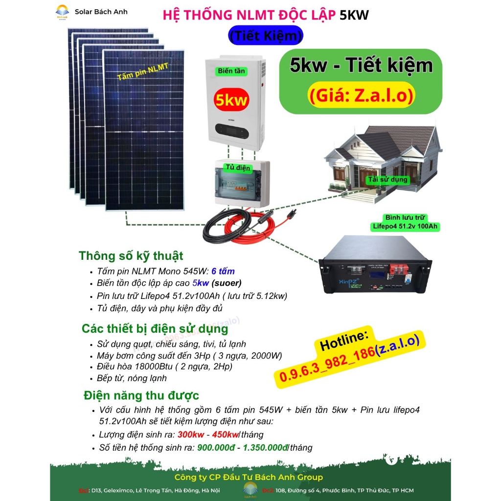 Hệ Thống Điện NLMT 5kw (Độc lập có nối lưới) | Shopee Việt Nam