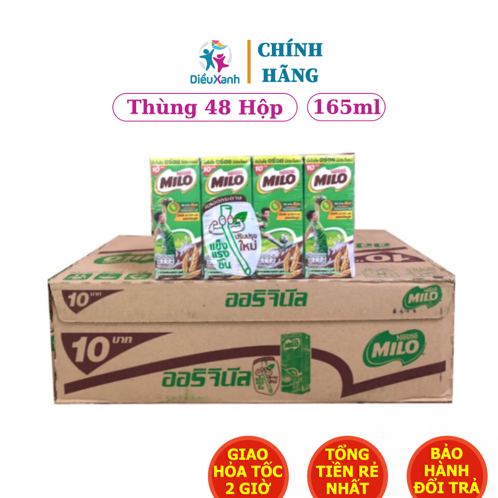 [Thùng 48 hộp] Sữa Tươi Tiệt Trùng UHT Milo Thái Lan - 165ml | Shopee Việt Nam