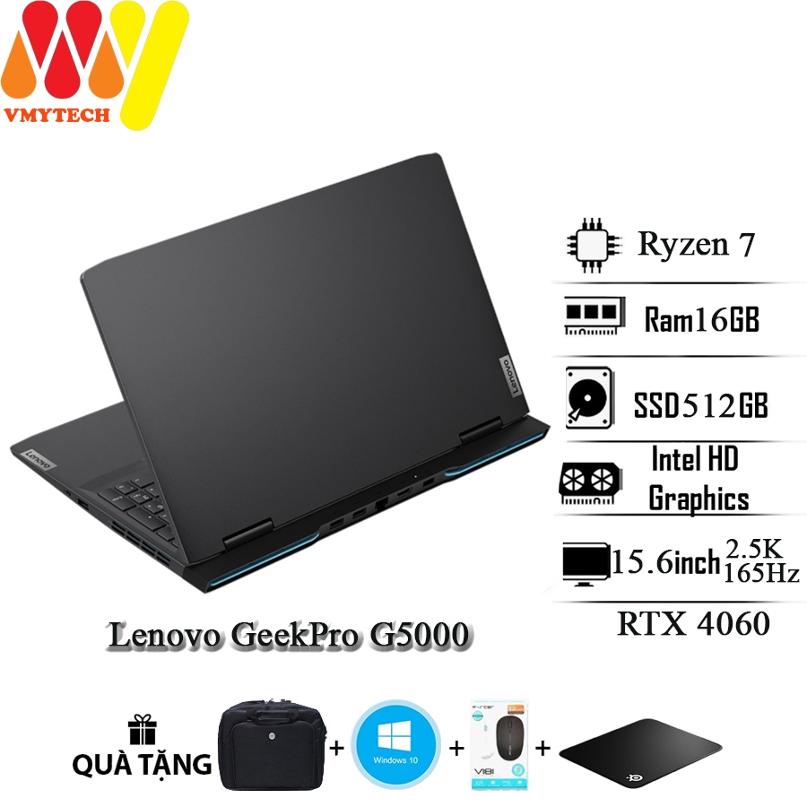 Laptop Lenovo GeekPro G5000, Ryzen 7-7840H, Ram 16GB, SSD 512GB, RTX ...
