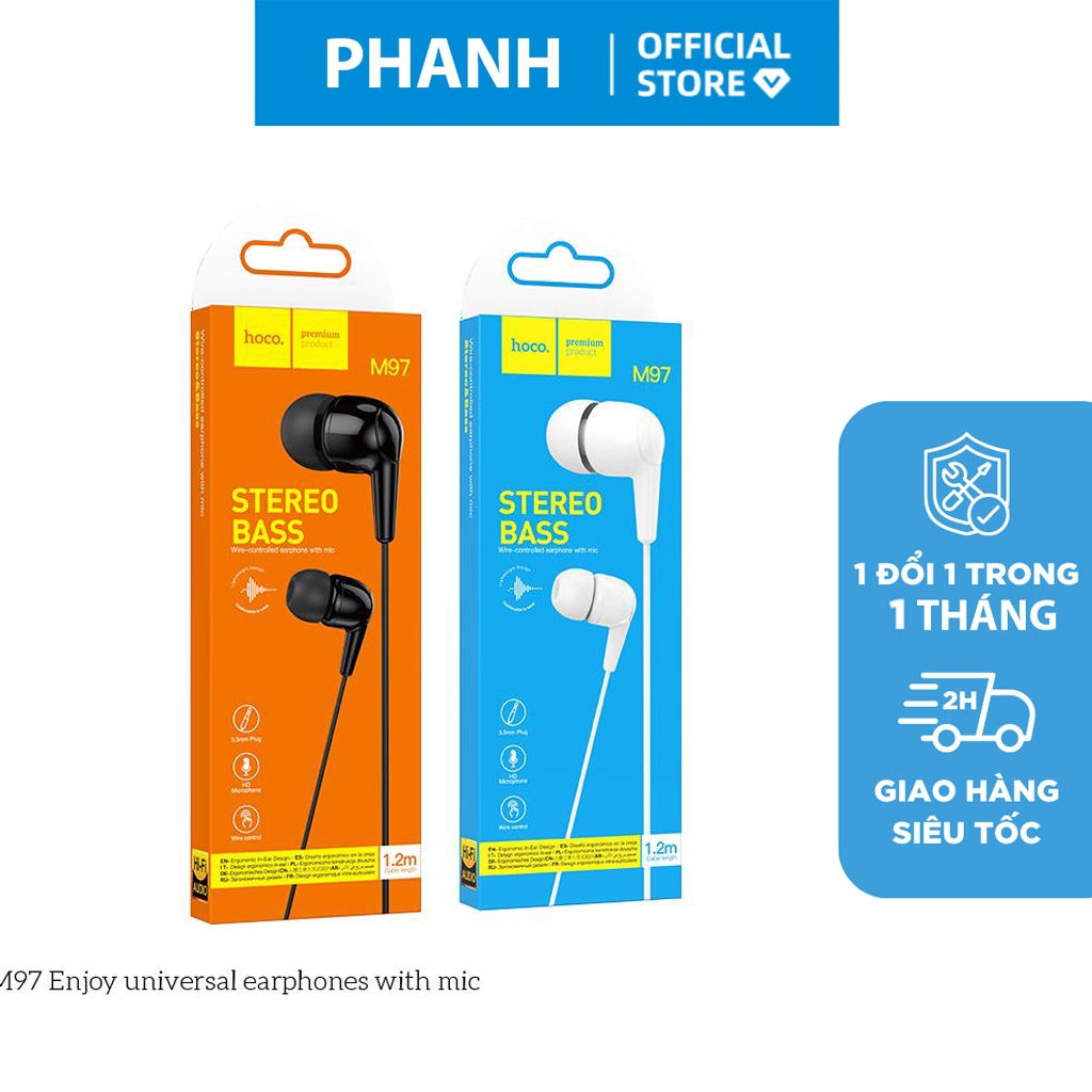 Tai nghe nhét tai hoco M97 tai nghe có dây giá rẻ chân cắm jack 3.5mm ...