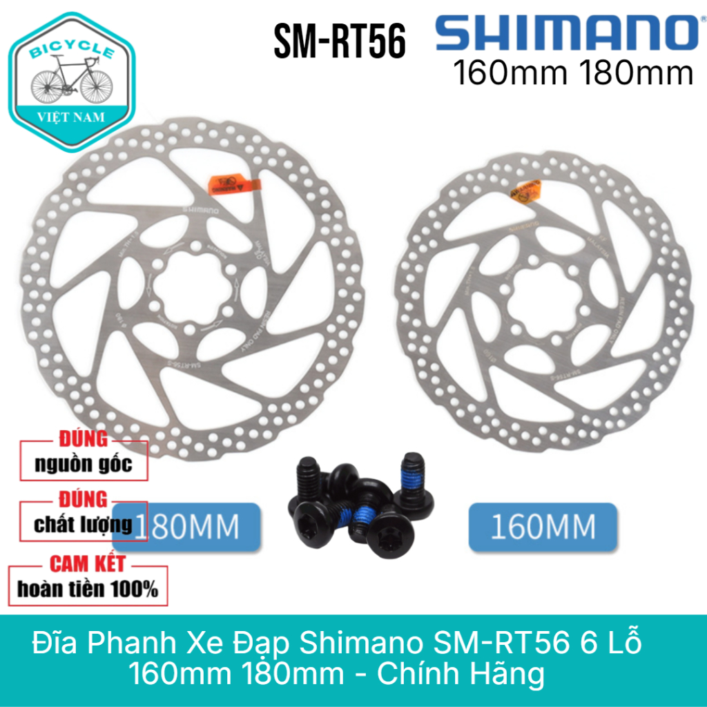 Đĩa Phanh Xe Đạp Shimano SM-RT56 6 Lỗ 160mm 180mm - Chính Hãng | Shopee ...