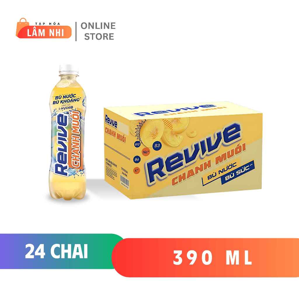Thùng 24 Chai Nước Giải Khát Revive Chanh Muối (330ml/chai) | Shopee ...