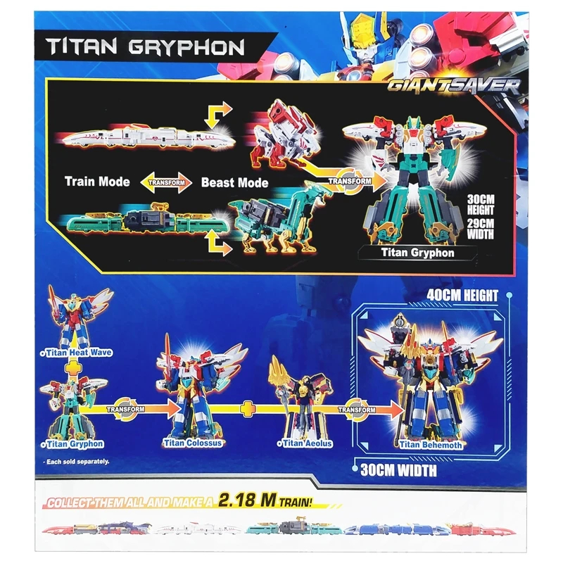 Đồ chơi robot biến hình Giant Saver 4, chiến đội hỏa xa Titan Strike ...