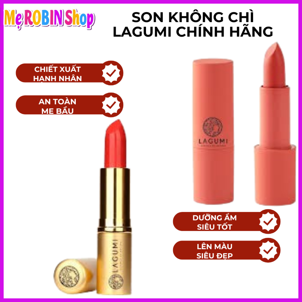 [Chiết Xuất Hạnh Nhân]Son Không Chì Dành Cho Bà Bầu LAGUMI (Chính Hãng ...