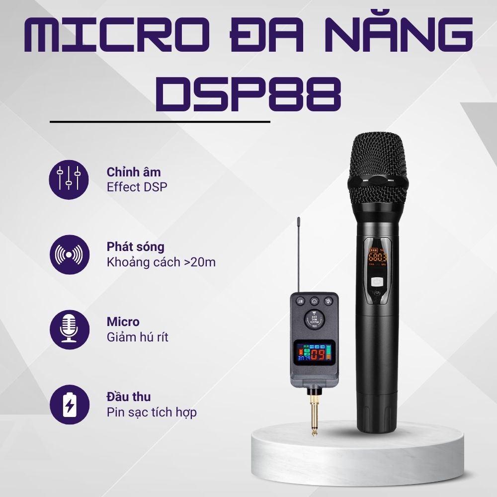 Micro Đa Năng DSP88, Micro Dùng Cho Xe Hơi, Loa Blutetooh, Loa Vi Tính ...