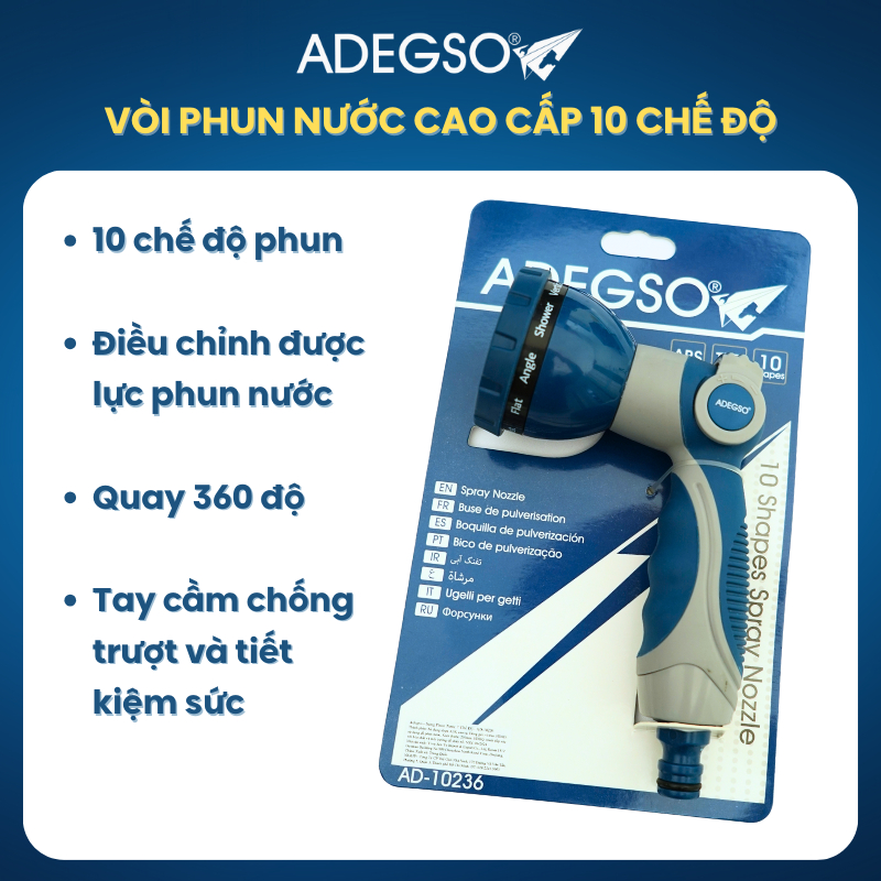 Adegso Súng Phun Nước Cao Cấp 10 Chế Độ Ad-10236 | Shopee Việt Nam