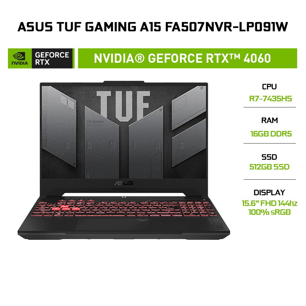 Laptop ASUS TUF Gaming A15 FA507NVR-LP091W R7-7435HS | 16GB | 512GB ...