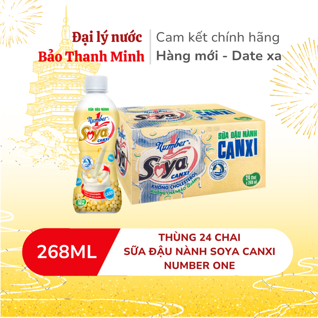 [HOẢ TỐC] Sữa Đậu Nành Soya NUMBER ONE chai 268ml (Thùng 24 chai/Lốc 6 ...