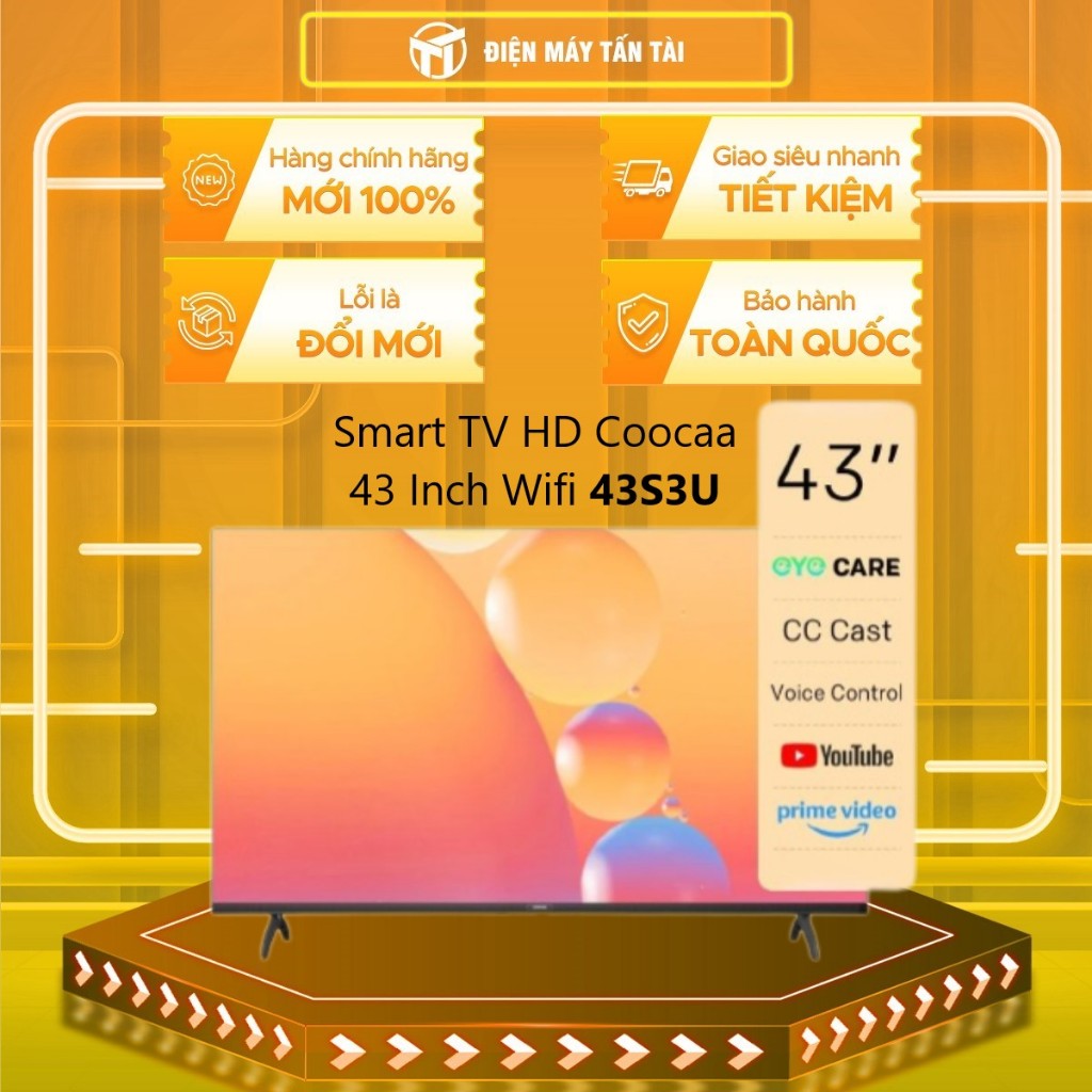 [TẤN TÀI LĐ 0Đ] 43S3U+ / 43S3U - Smart TV HD Coocaa 43 Inch Wifi ...
