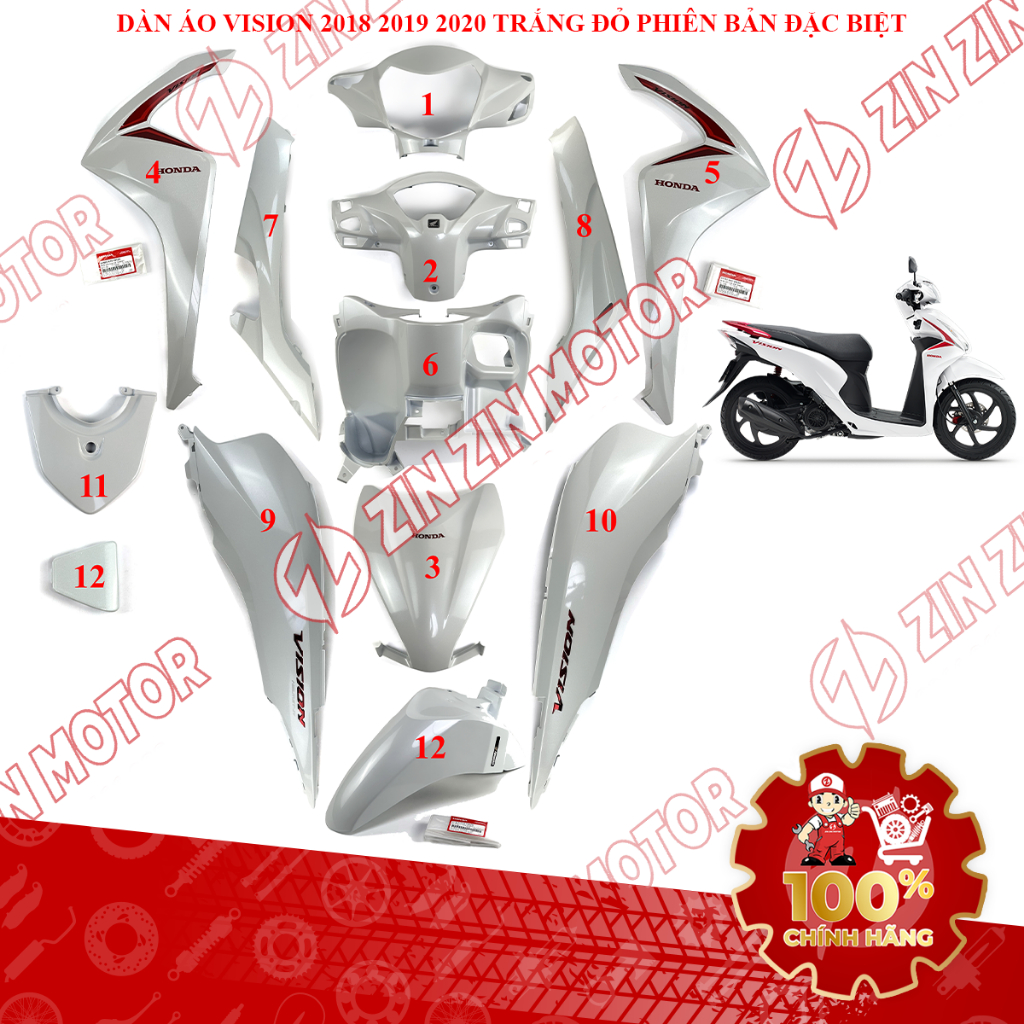 Dàn Áo Vision 2018 2019 2020 Trắng ( Phiên Bản Đặc Biệt ) 53205-K44 ...